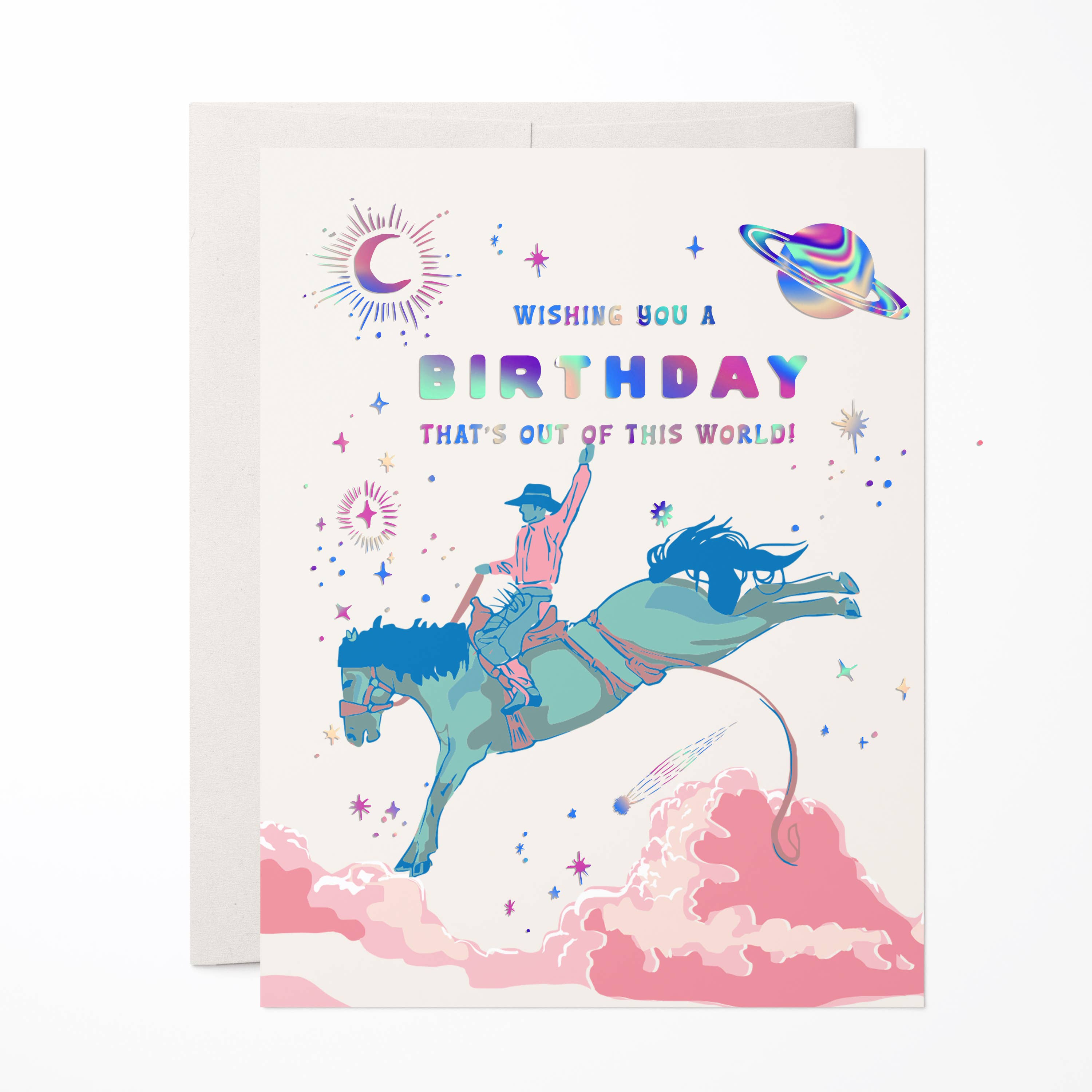 Space Cowboy Birthday Greeting Card – Poppy & Pomelo